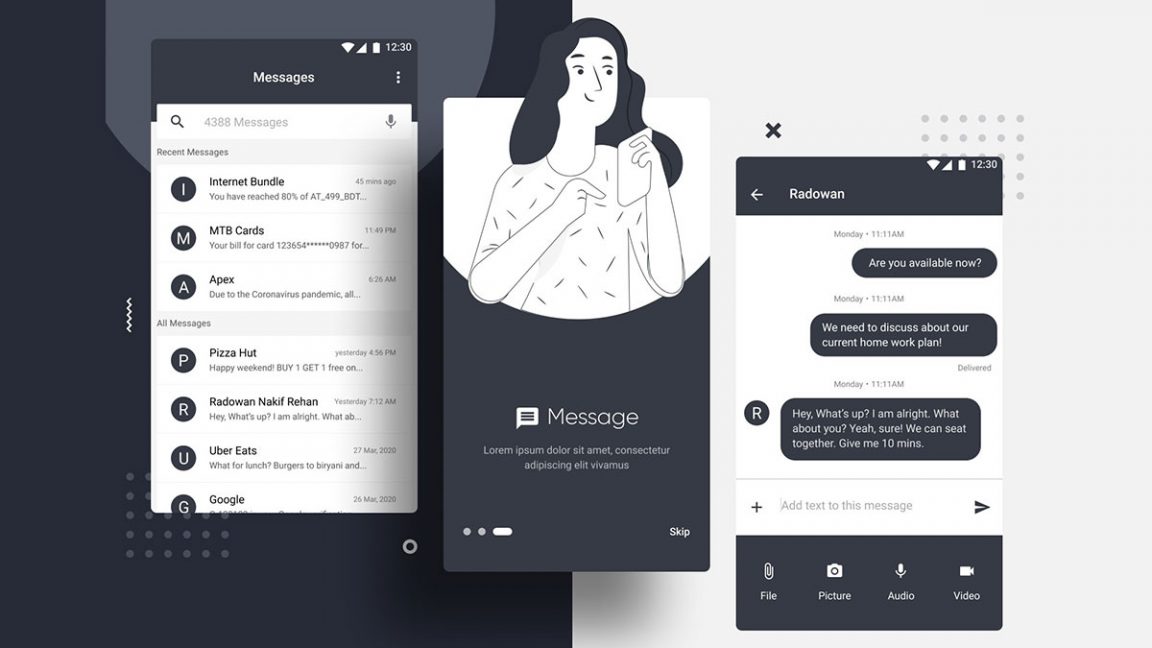 Free Android Messaging App Figma Template - Free Figma Template