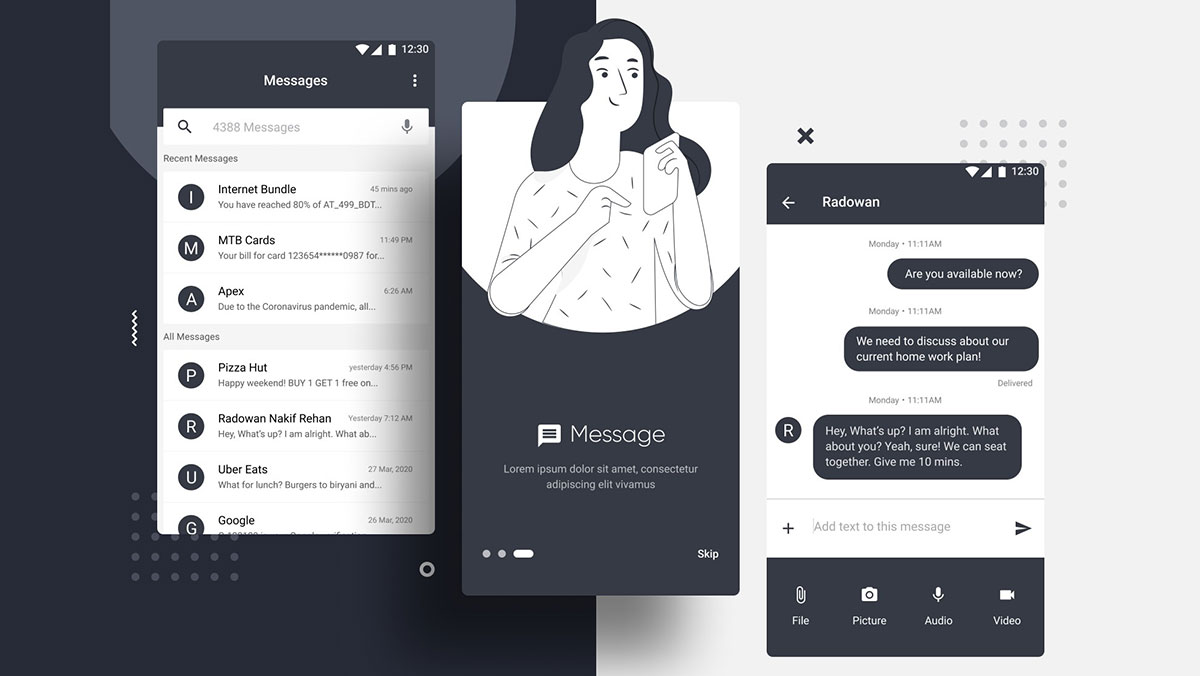 Free Android Messaging App Figma Template - Free Figma Template