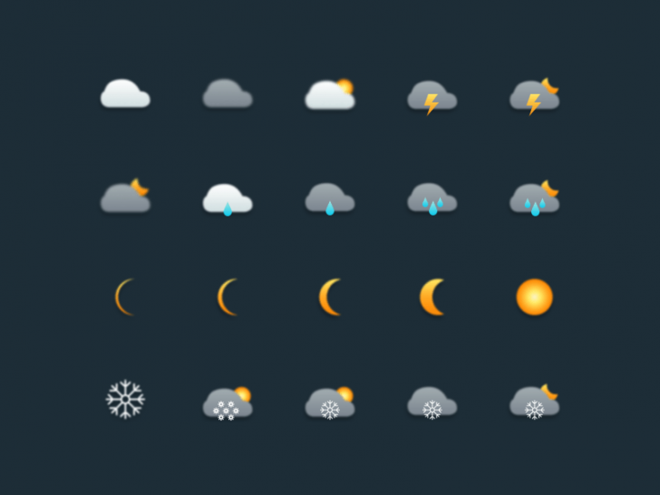 Free Weather Icons Set Figma File - Free Figma Templates