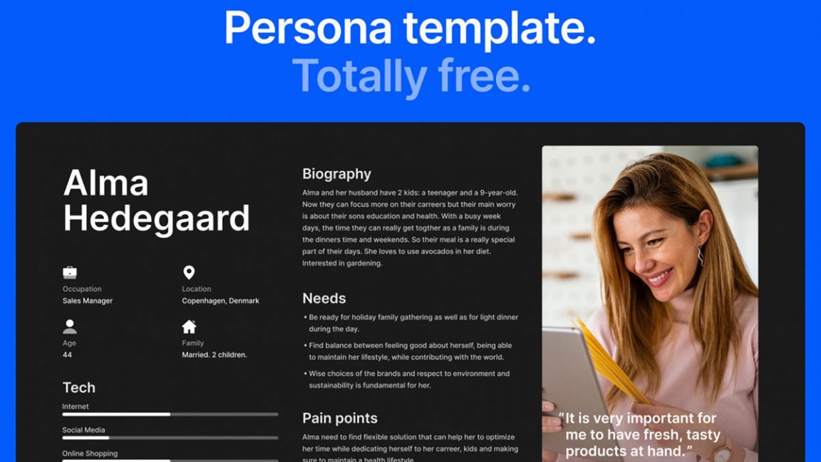 Free Figma UX Persona Template - Free Figma Template