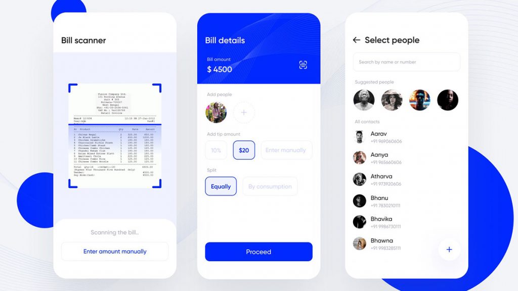 Free Bill Scan and Splitting App Figma Template - Figma Template