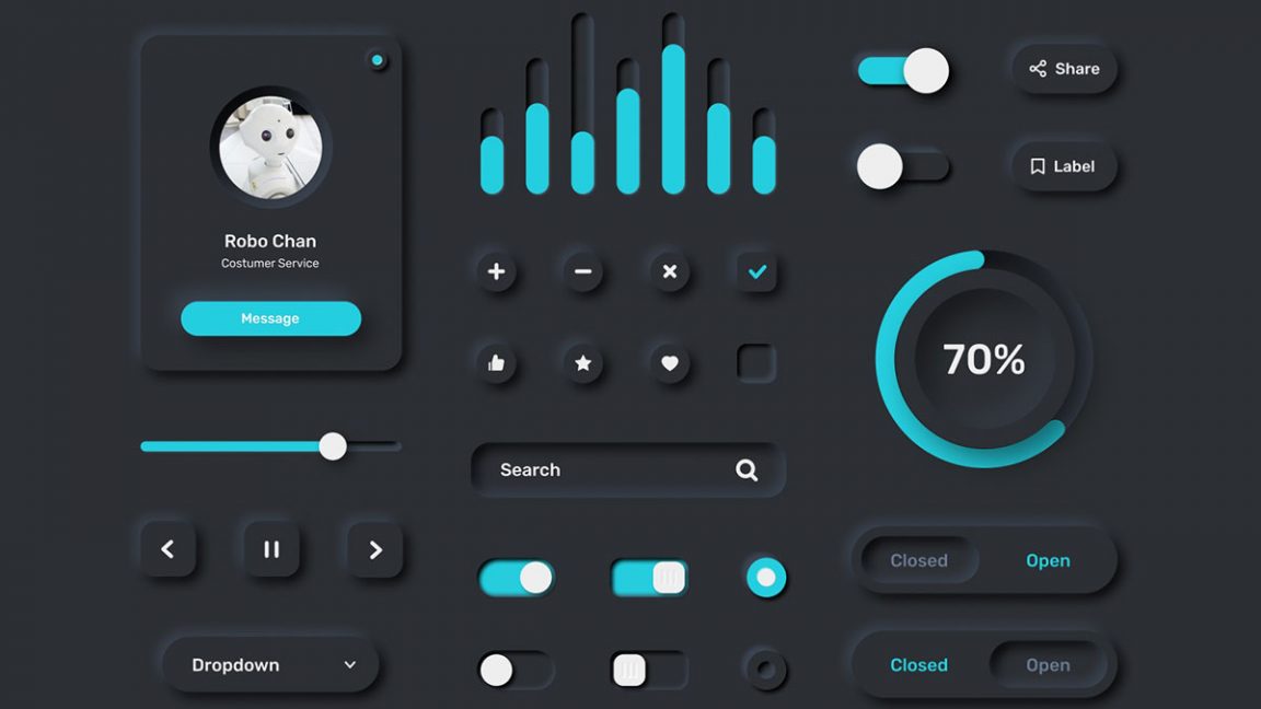 Neumorphic Alarm Clock App UI Figma Resource - Free Figma Template
