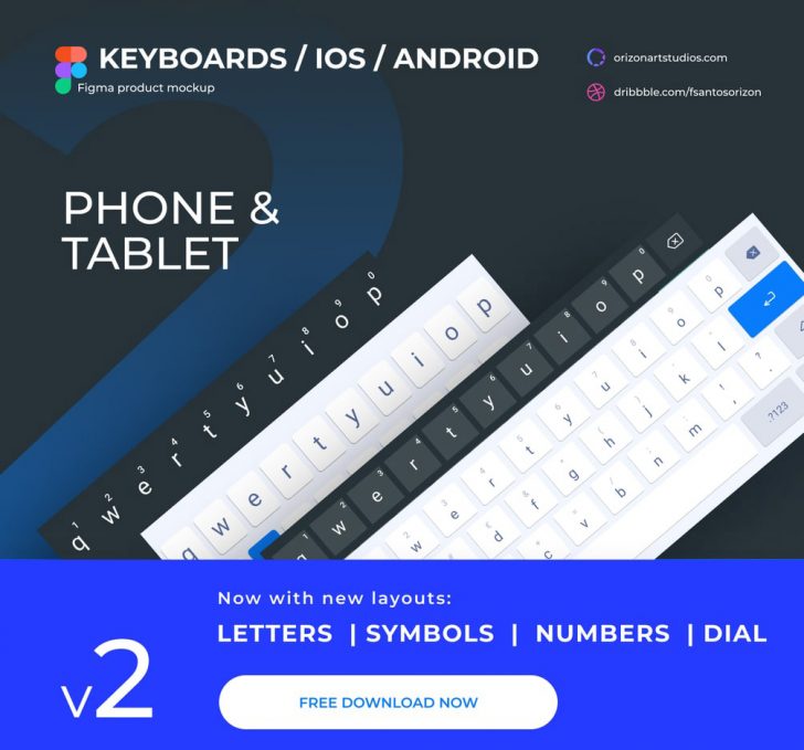 Free Android and iOS Keyboards for Figma - Free Figma Template