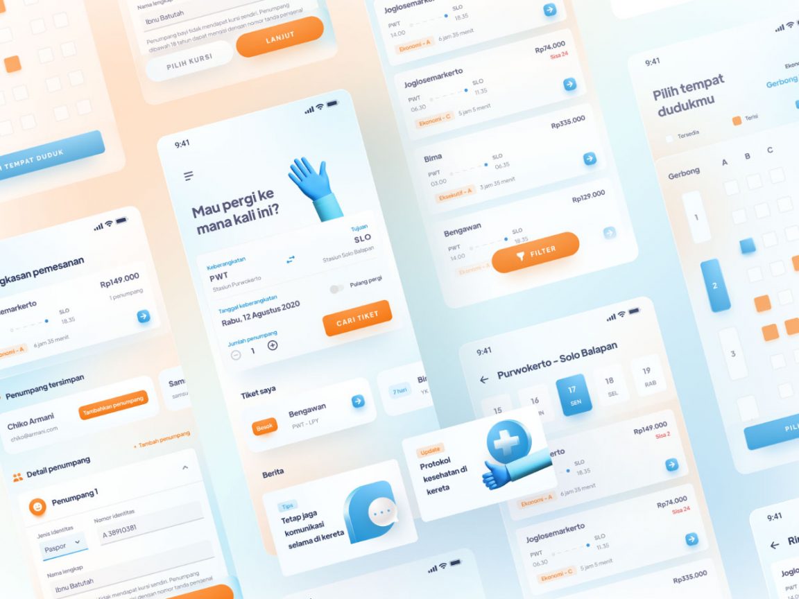 Free Train Ticketing App Figma Template - Figma Template