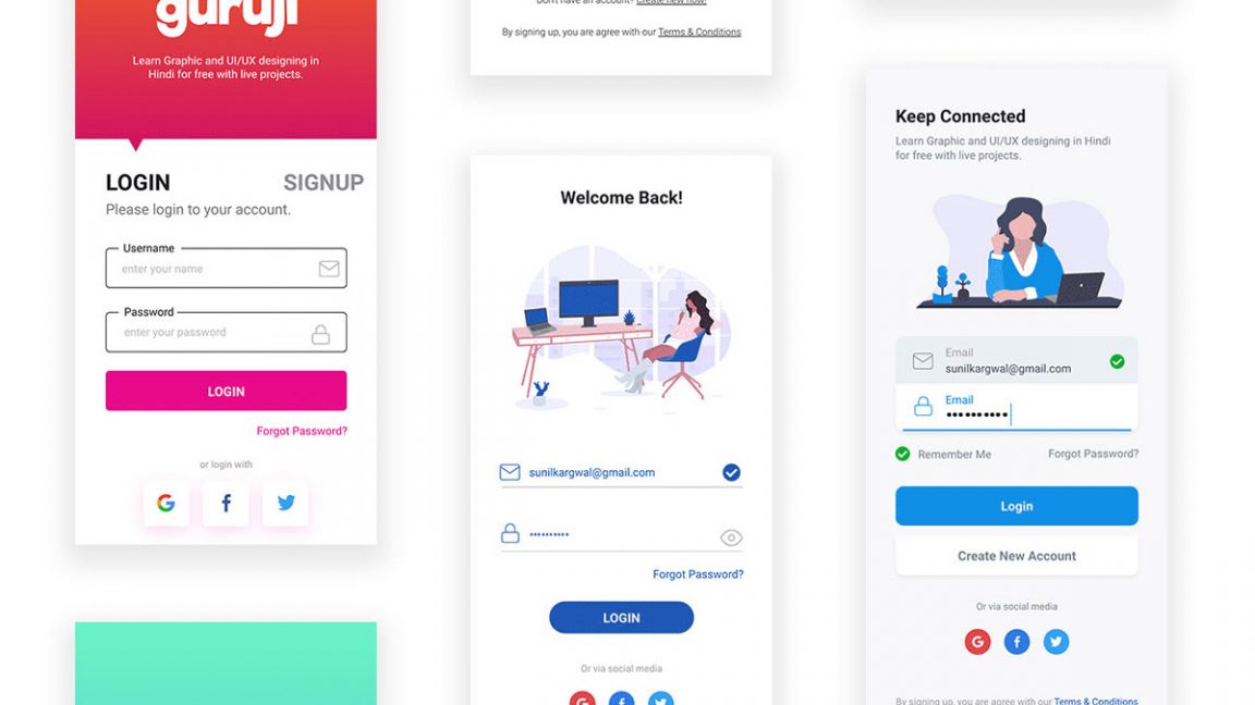 Free Sign In Screens UI Design Figma Template - Free Figma Template