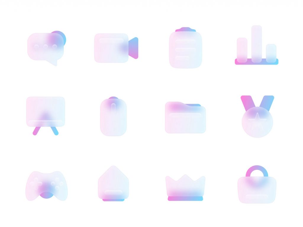 100 Free Glass Figma Icons - Free Figma Template