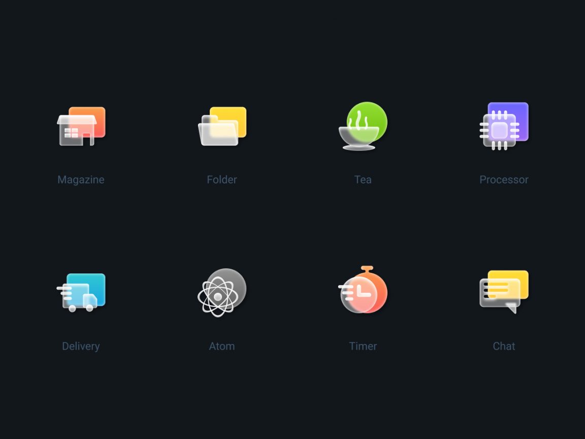 Free Figma Frosted Icons set - Free Figma Template s