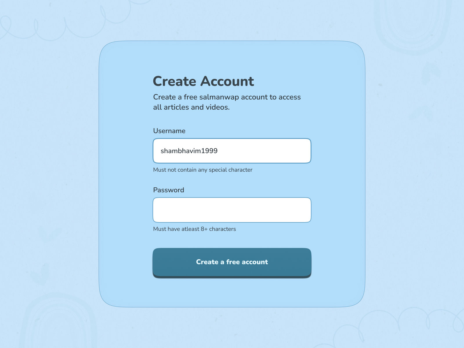 Monochromatic Figma Sign Up Form - Free Figma Template