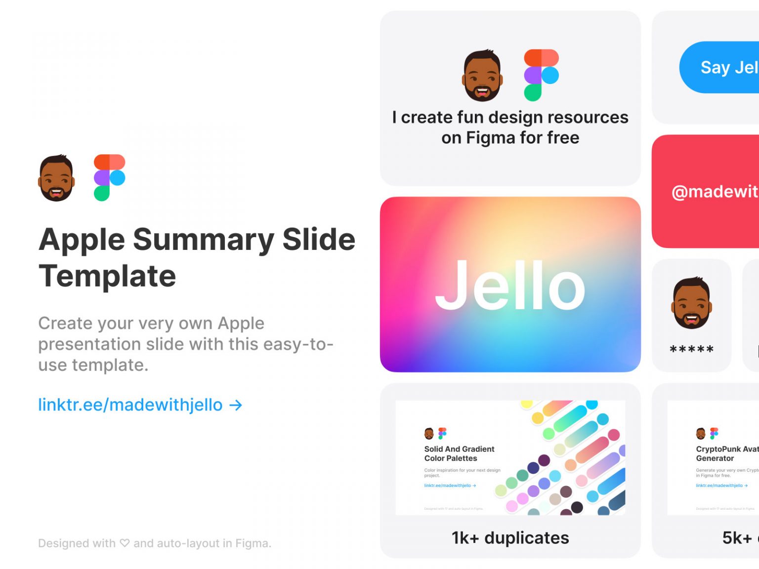 Free Apple Summary Slides Figma Template - Figma Template