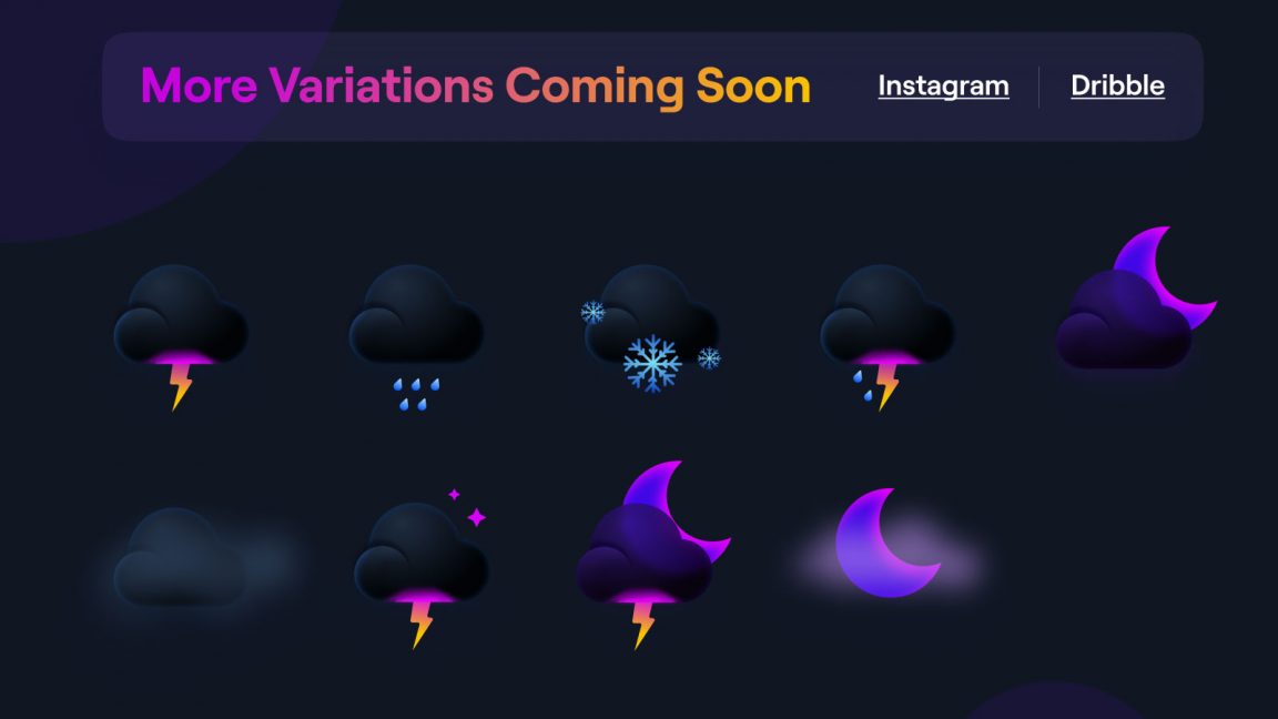 Free Glass Weather Icons Figma file - Free Figma Templates