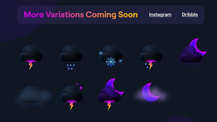 Free Glass Weather Icons Figma file - Free Figma Templates