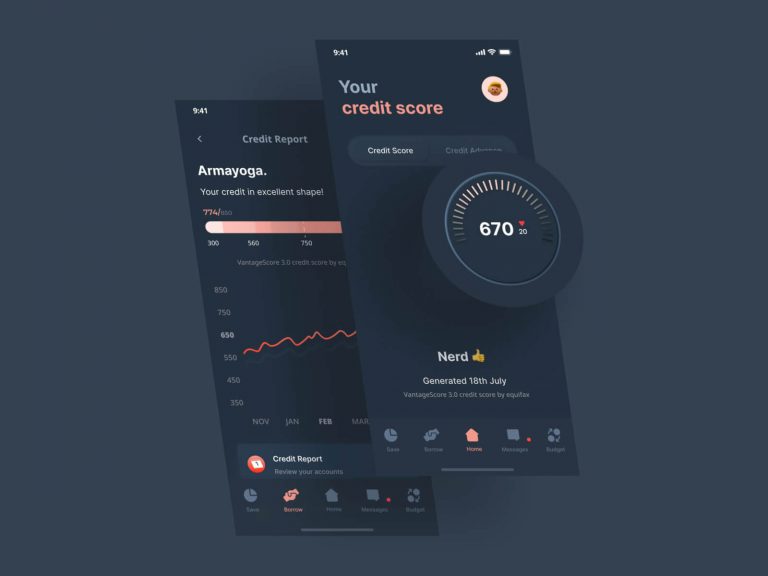 Free Credit Score App UI Design Figma Templates - Free Figma Template