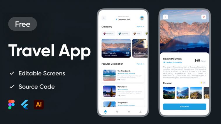 Free Figma Android Travel App Template - Free Figma Template s