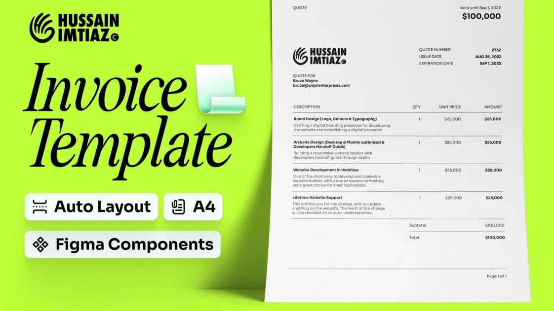 10 Free Figma Invoice Templates - Figma Template