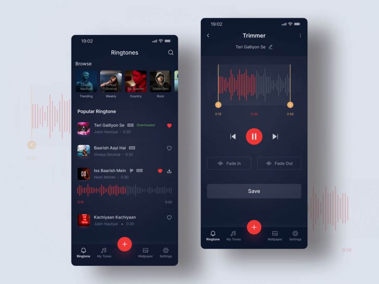 Free Ringtone Maker App Design Figma Template Download - Figma Template