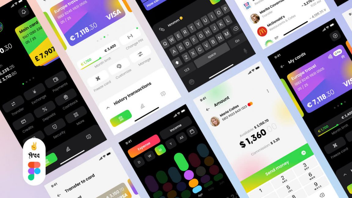 Free Figma Banking App UI Design Figma Template - Free Figma Template