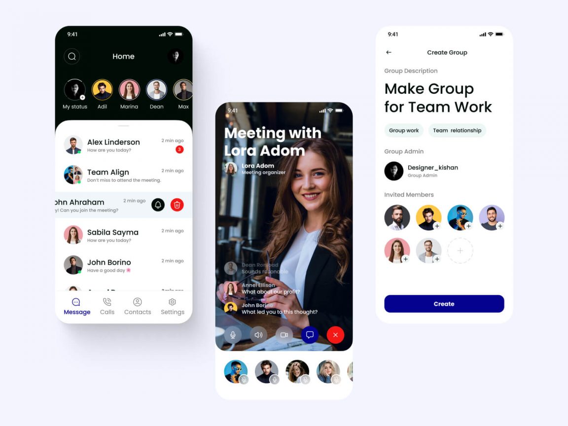 Free Chat App UI Free Figma Template - Free Figma Template