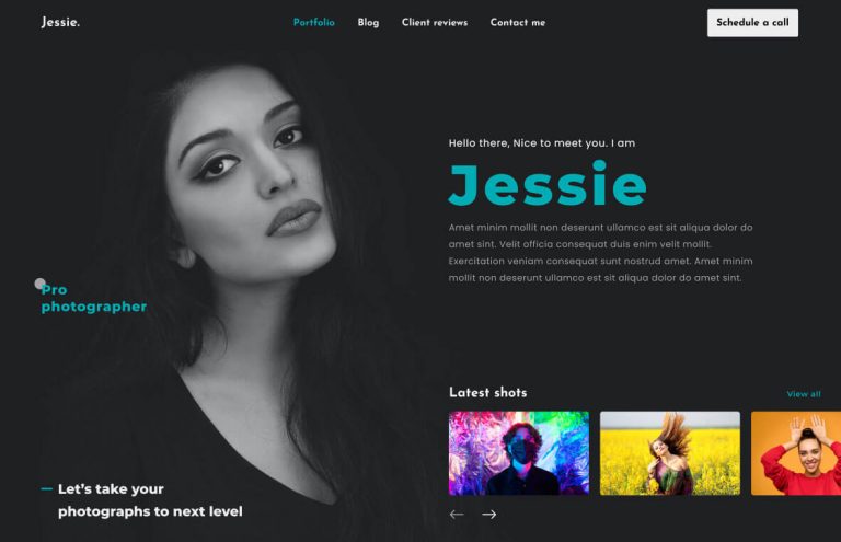 Free Figma Photographer’s Portfolio Template - Free Figma Template
