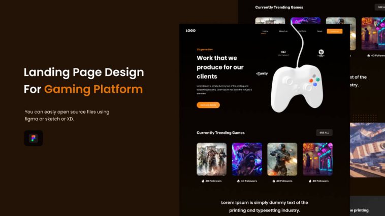 Free Gaming Website Concept Figma Template - Free Figma Template