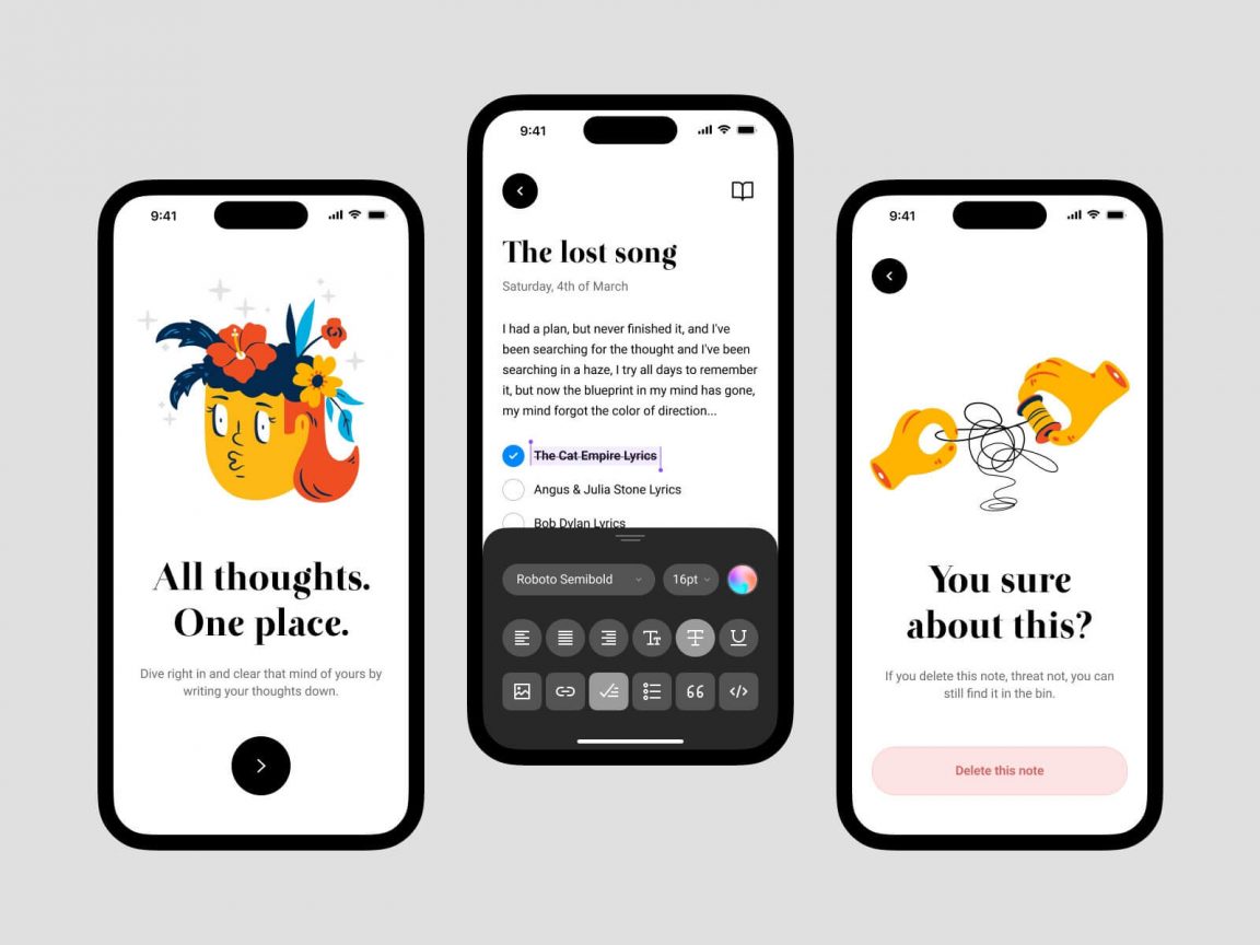 Note Taking App UI Figma - Free Figma Template