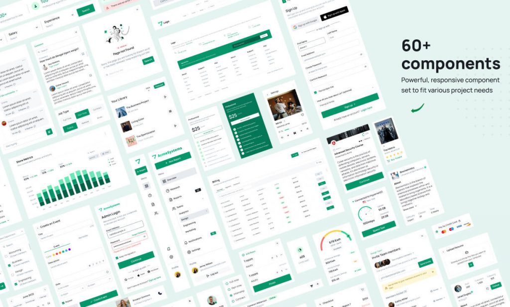 60 Free Figma Responsive Components - Free Figma Template