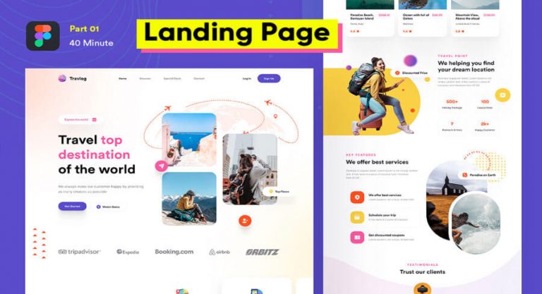 Free Figma Travel Landing Page Template - Free Figma Template