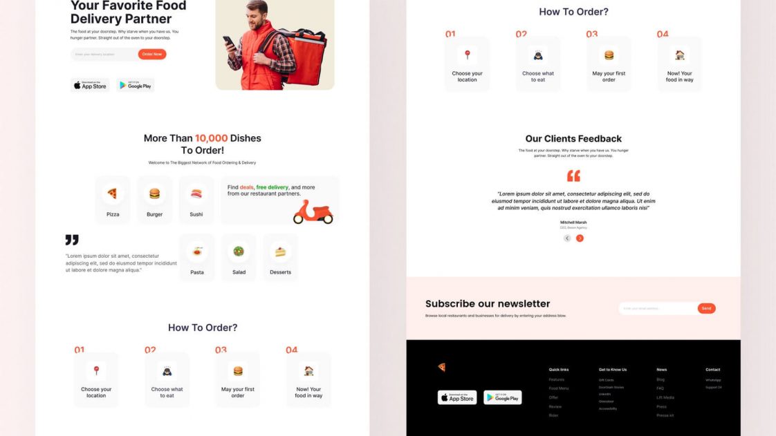 Free Restaurant Website Landing Page Figma Template - Free Figma Template