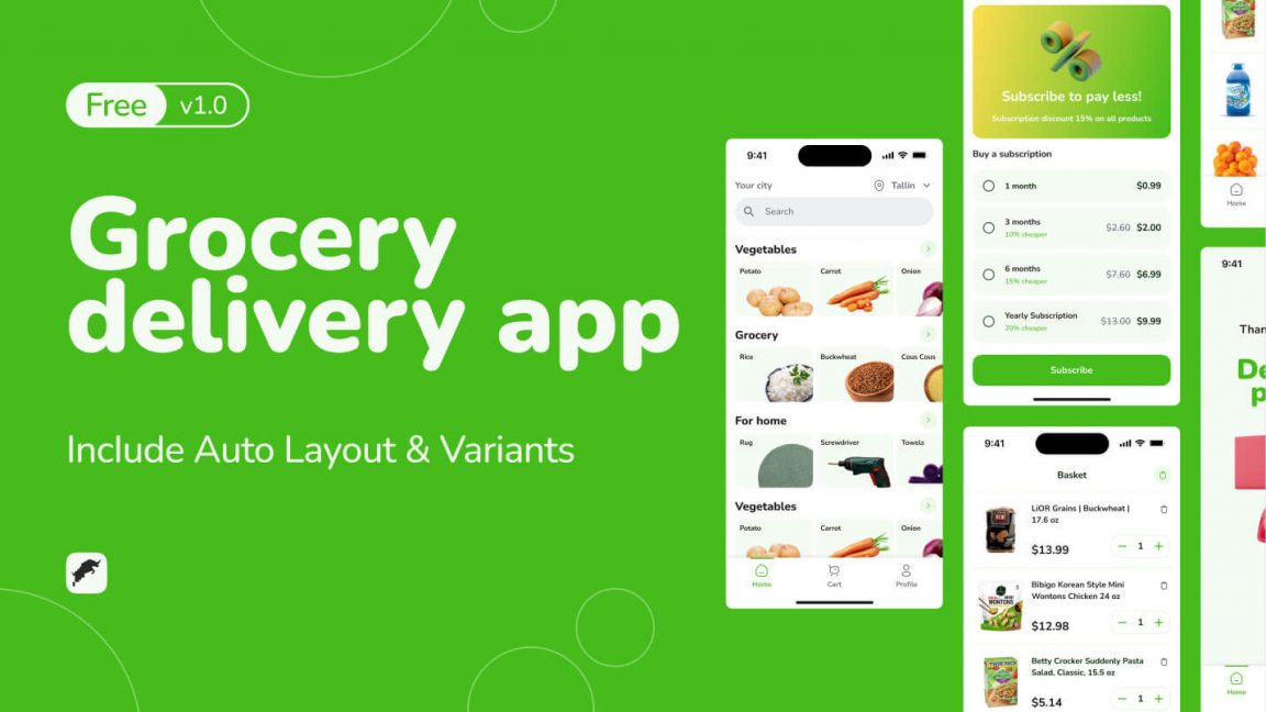 Free Figma Delivery App Concept Template - Figma Template