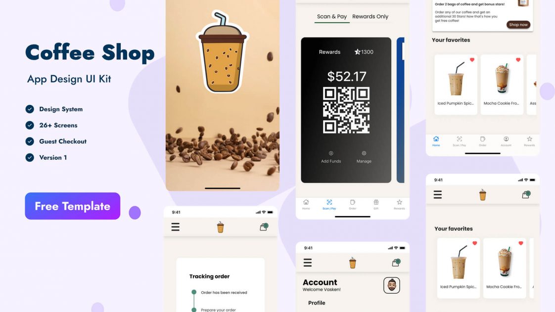 Free Food Ordering Figma App Template - Free Figma Template