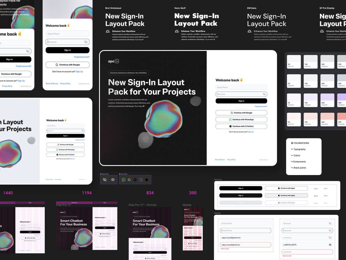 Free Sign-In Screen UI Kit Figma Template - Free Figma Template