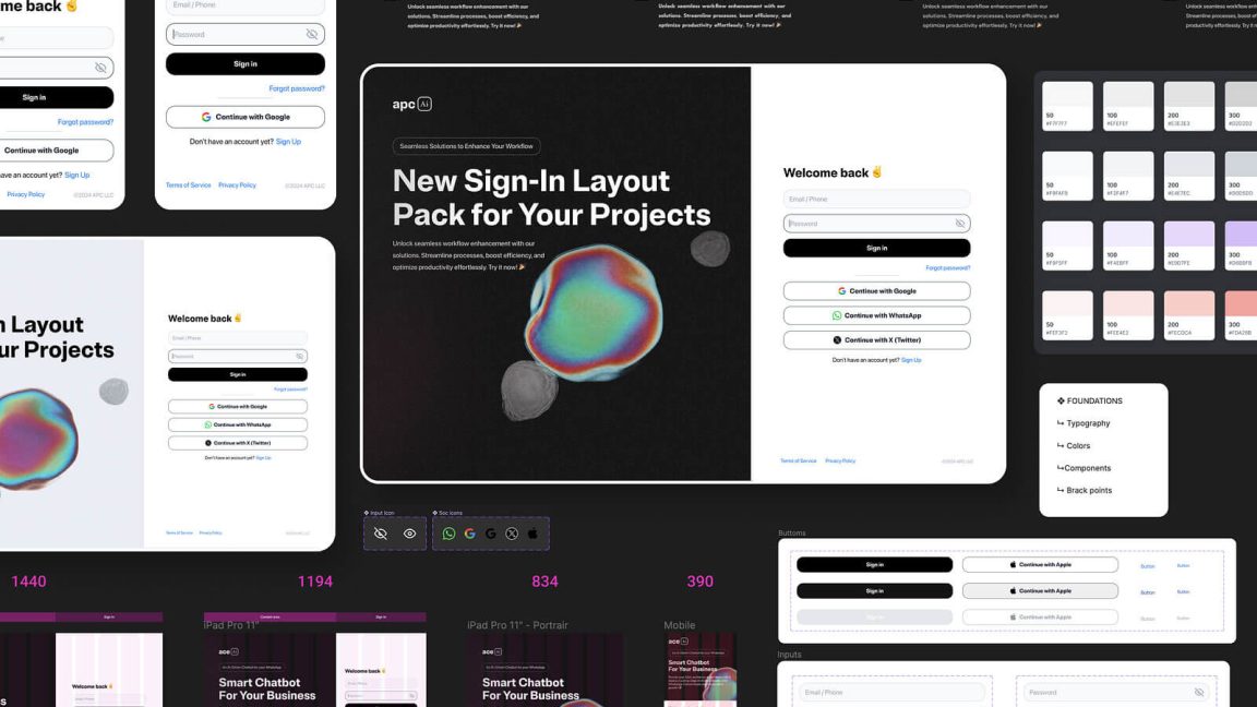 Free Figma Desktop Signup-Login Page Template - Free Figma Template