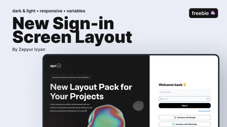 Free Sign-In Screen UI Kit Figma Template - Free Figma Template